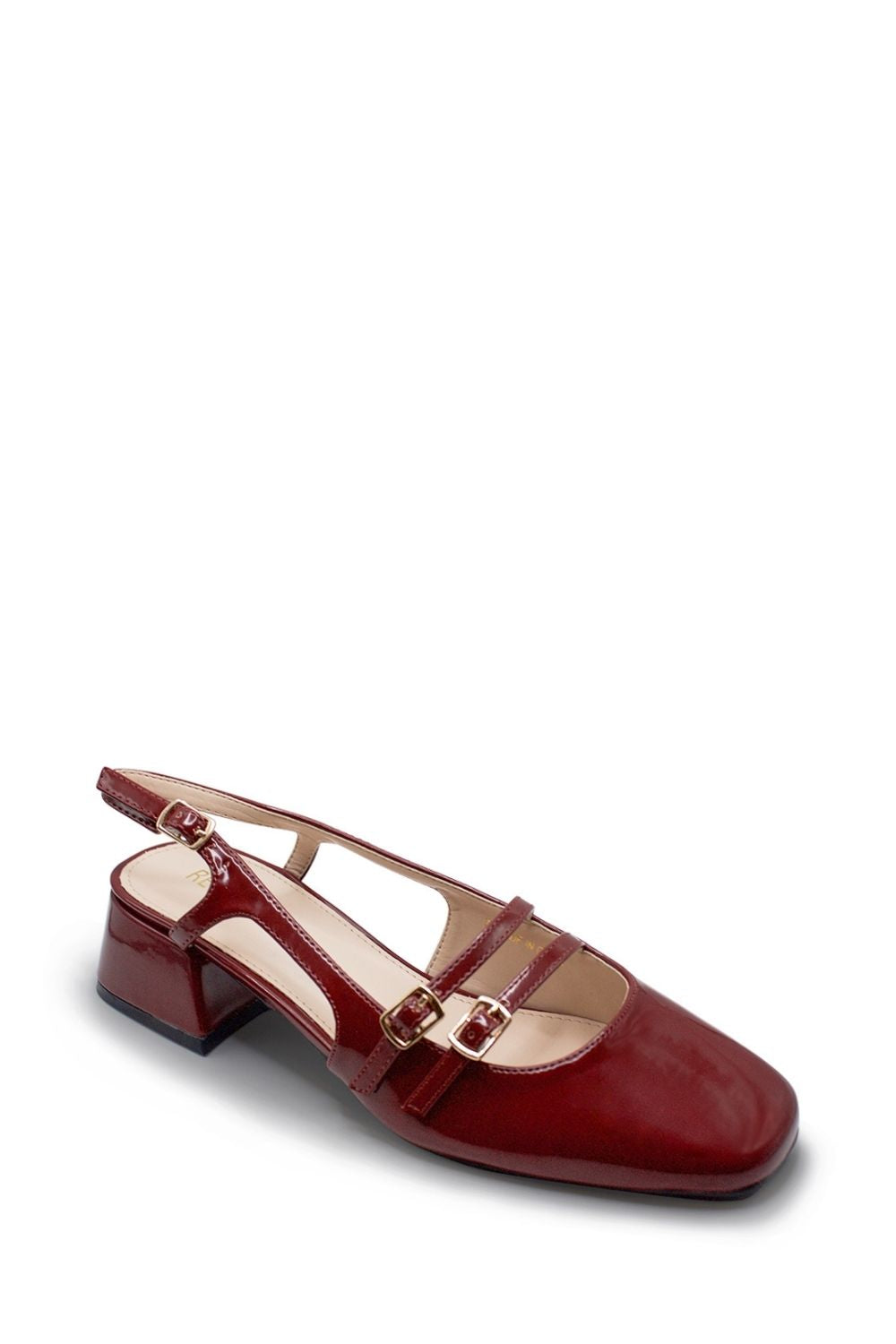 Natalie Slingback Ballet Flat- Leather Burgundy – Rella